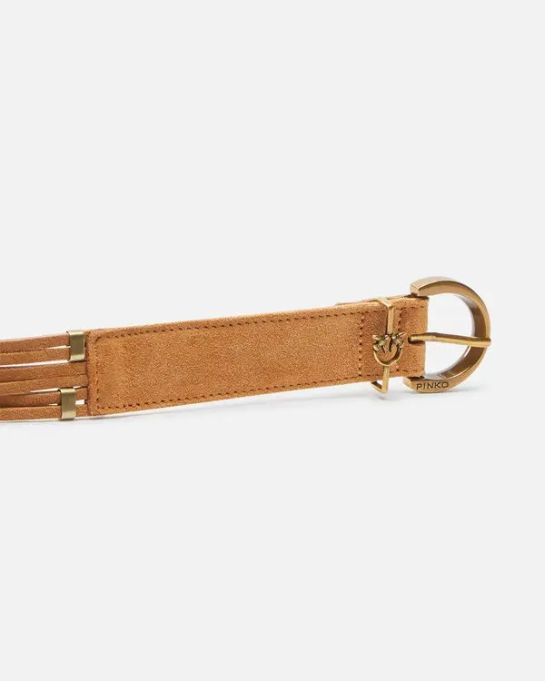 Pinko Suede Belt With Loops, 3cm