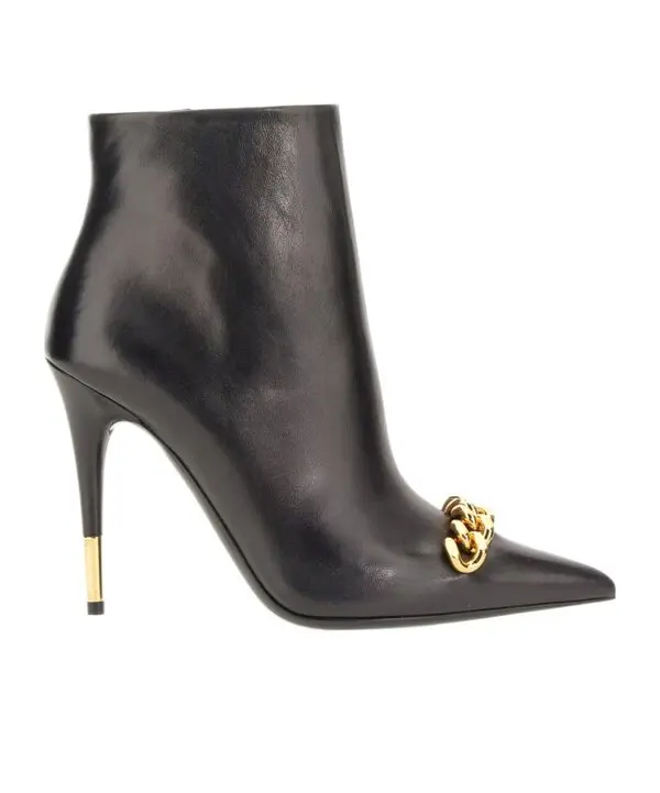 TOM FORD Chain-linked Stiletto-heel Boots - Black