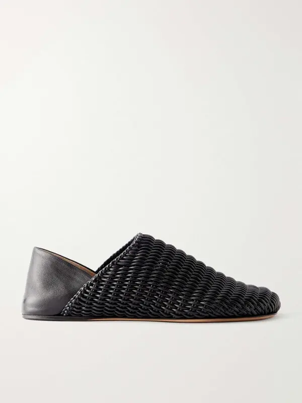 JW Anderson Slipper Woven-leather Mules - Black