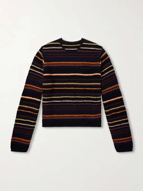 Sacai Striped Wool-blend Sweater