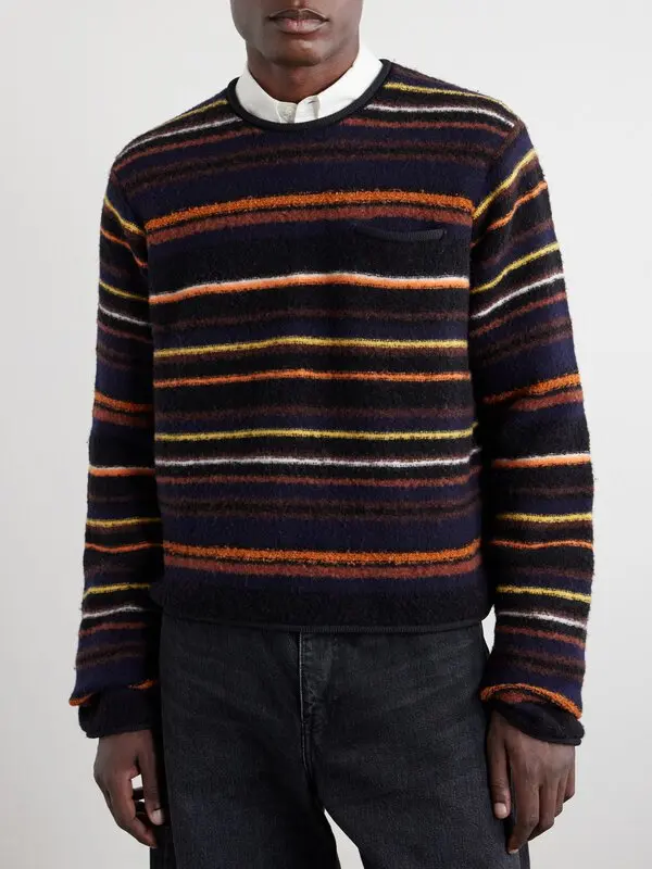 Sacai Striped Wool-blend Pullover