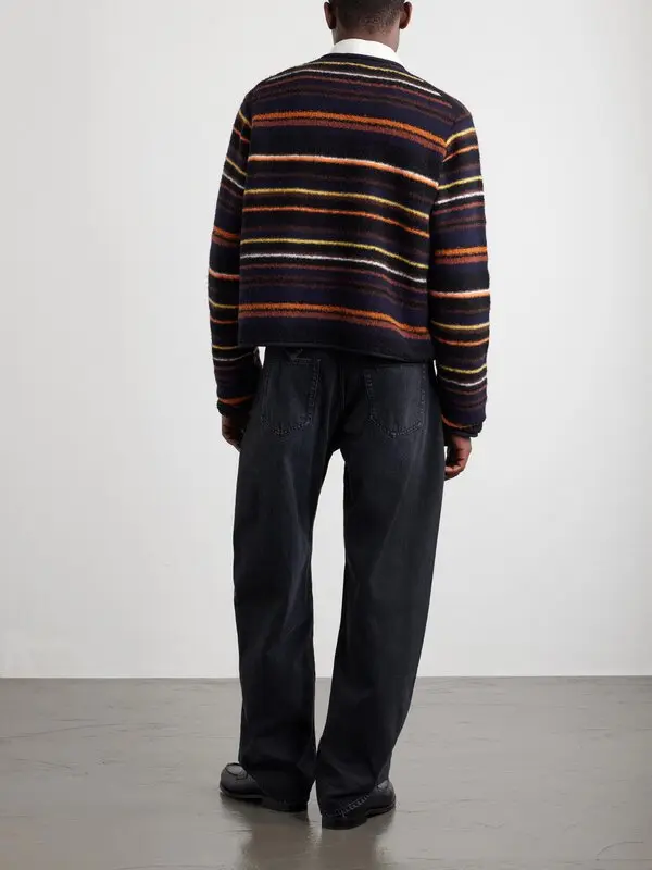 Sacai Striped Wool-blend Pullover