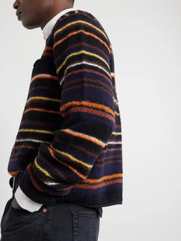 Sacai Striped Wool-blend Pullover