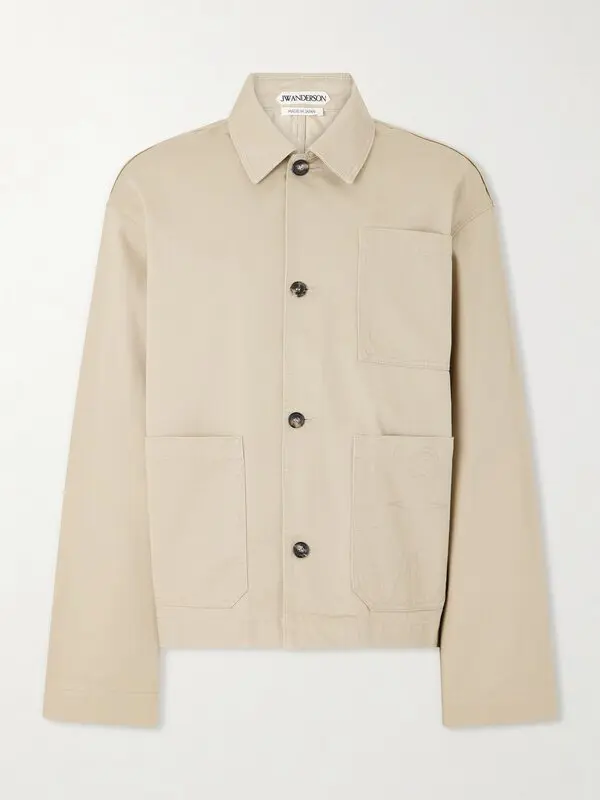 JW Anderson Logo Embroidered Cotton Twill Jacket