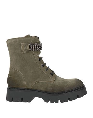 CAFÈNOIR Leather Ankle Boots - Military Green