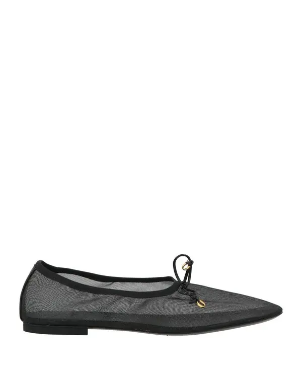 ODISSI Perforated Mesh Ballet Flats With Bow Detailing