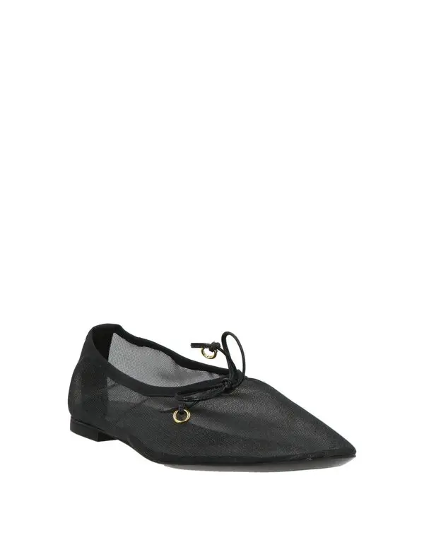 ODISSI Perforated Mesh Ballet Flats With Bow Detailing
