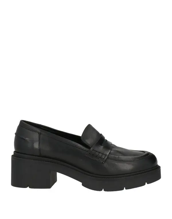 CARLA G. Leather Loafers With Block Heel