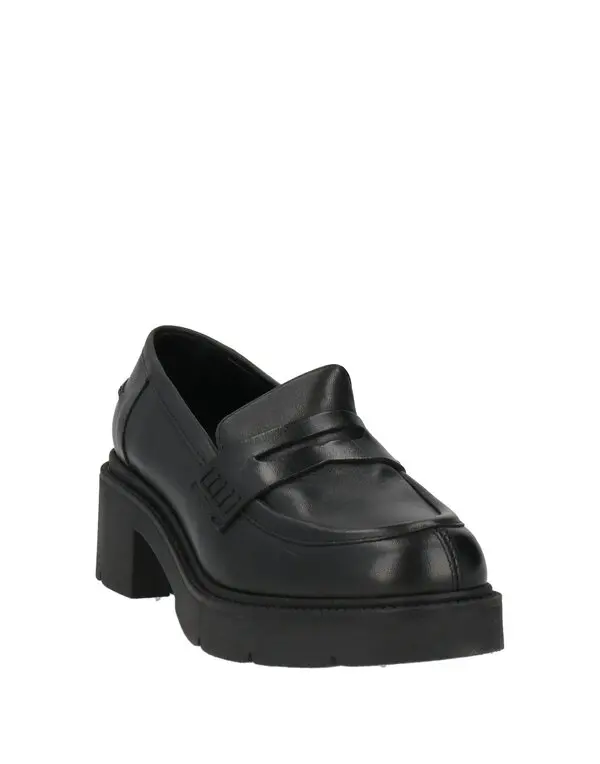 CARLA G. Leather Loafers With Block Heel