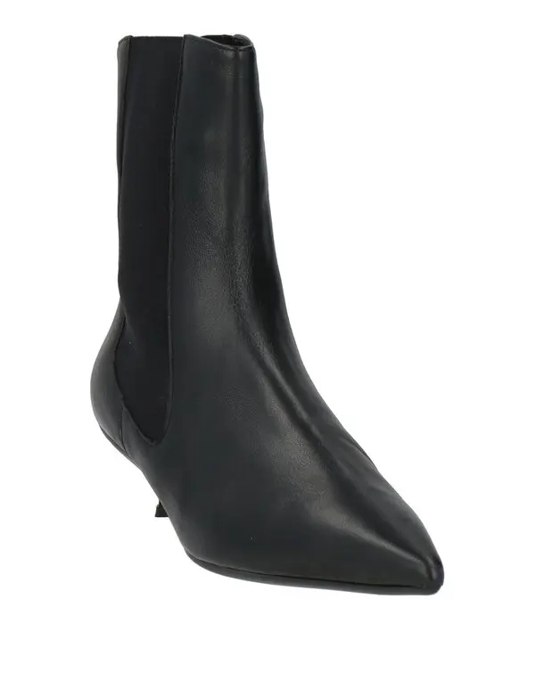 CARLA G. Leather Pointed Toe Spool Heel Chelsea Boots