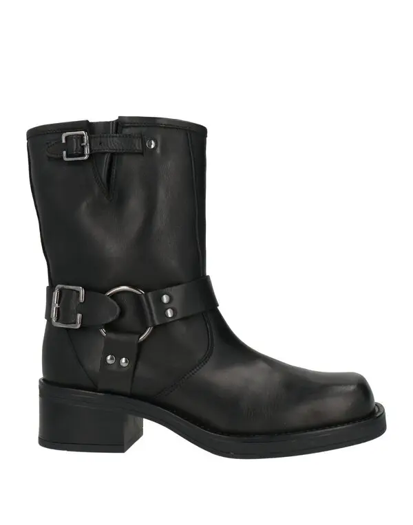 CARLA G. Calfskin Ankle Boots With Buckle Detailing