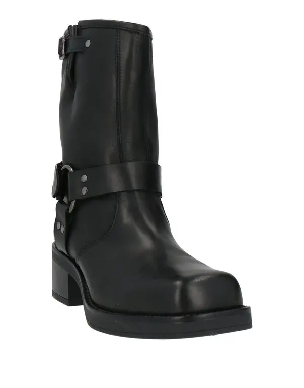 CARLA G. Calfskin Ankle Boots With Buckle Detailing