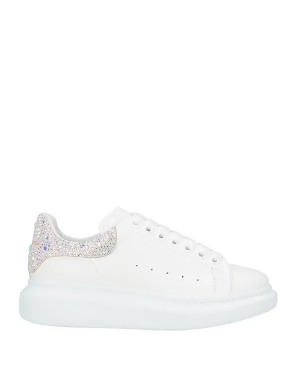 Alexander McQueen Leather Low Top Sneakers With Crystal Embellishments
