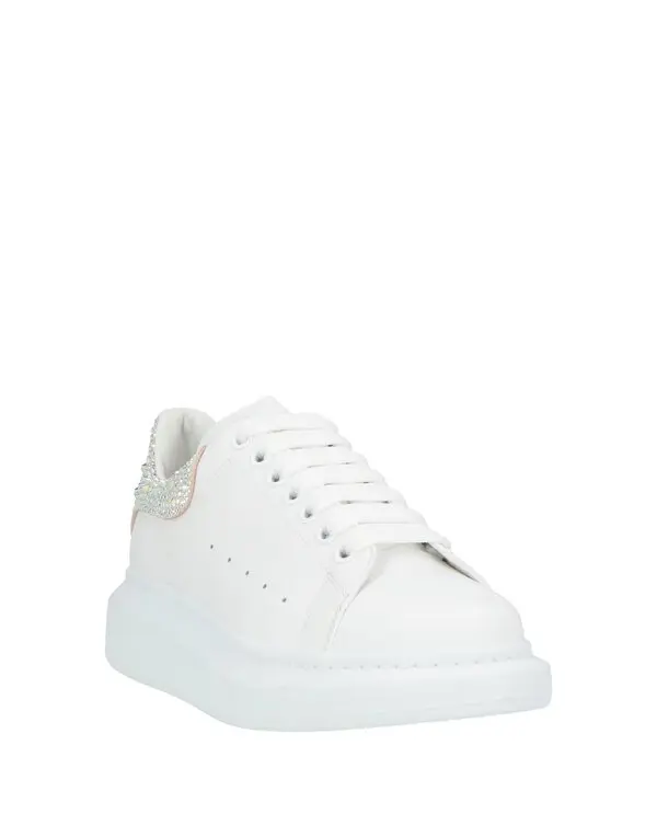 Alexander McQueen Leather Low Top Sneakers With Crystal Embellishments