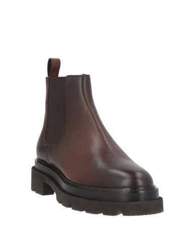 Santoni Chocolate Leather Ankle Boots