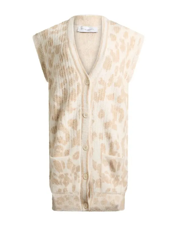 PAOLO PECORA Sleeveless Knit Cardigan With Leopard Print