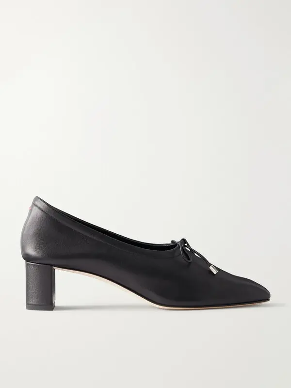 AeydĒ Narissa 45 Bow-detail Leather Pumps - Black