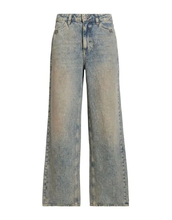 Guess High Waisted Tapered Jeans With Faded Medium Wash Denim