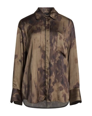 KAOS Printed Satin Shirt - Military Green