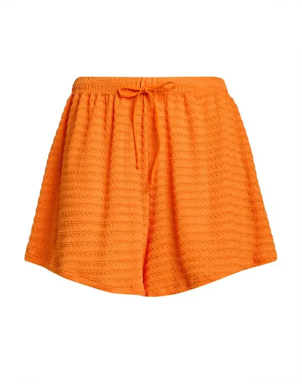 ME FUI Textured Drawstring Waist Shorts