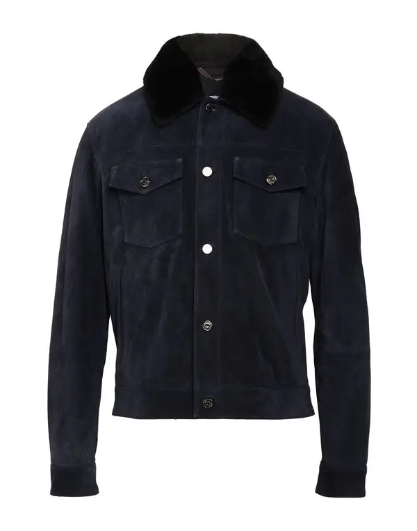 JACOB COHЁN Midnight Calfskin And Lambskin Jacket