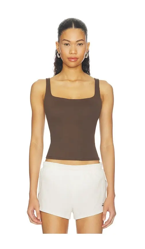 NIKESKIMS Matte Square Neck Tank - Dark Sepia