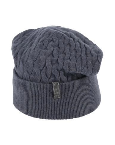 Brunello Cucinelli Hat Size Virgin Wool, Cashmere, Silk, Brass - Navy