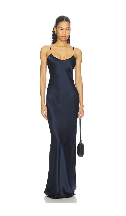 NILI LOTAN Cami Gown In Navy