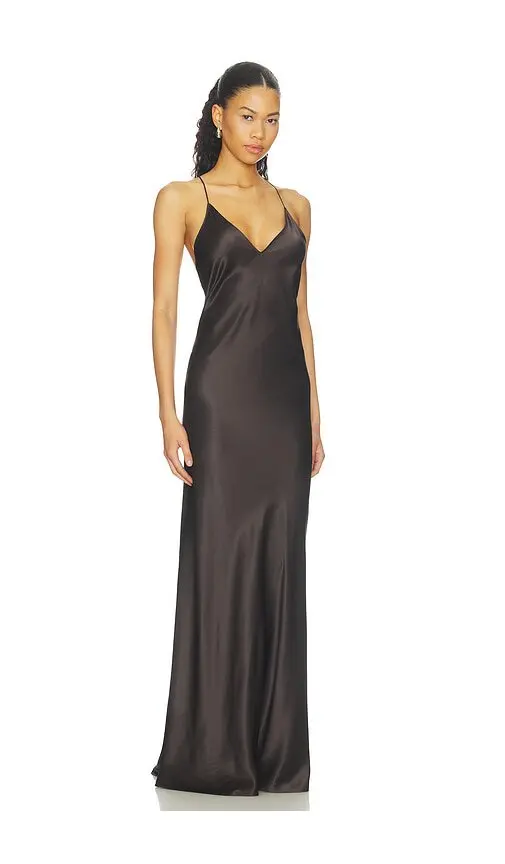 NILI LOTAN Ira Gown - Chocolate Brown