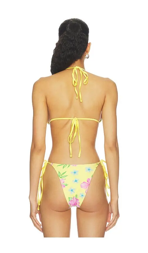 Frankies Bikinis Nick Beaded Satin Bikini Top