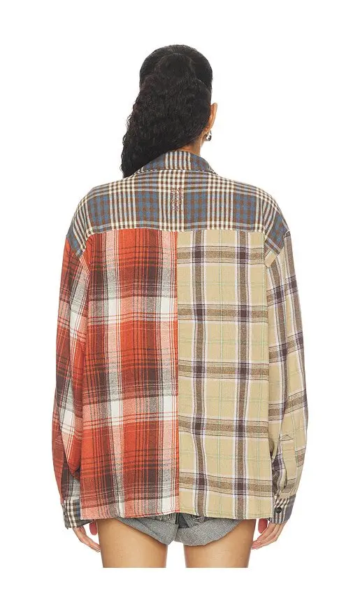 ONETEASPOON Essential Patchwork Flannel Shirt In Multi