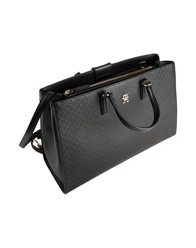 Tommy Hilfiger Leather Tote Handbag - Black