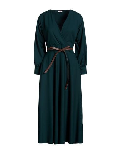 OLTRE Midi Dress Dark Size Polyester, Viscose, Elastane - Green