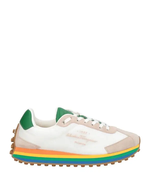 FERRAGAMO Low-top Sneakers In Suede And Textile Fibers