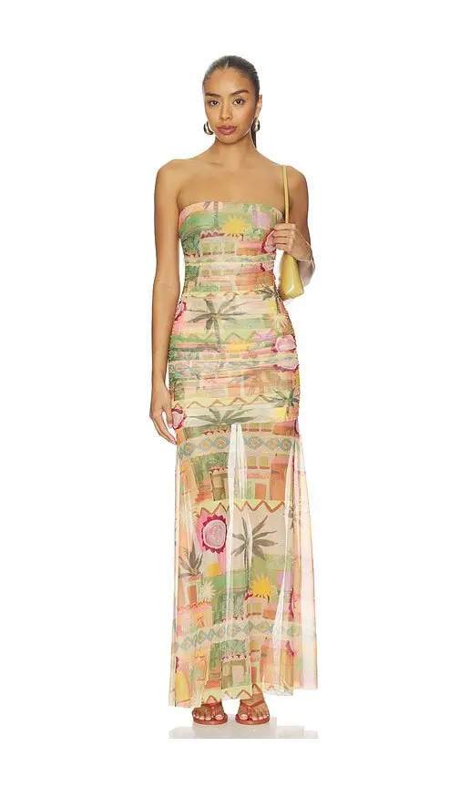 Amanda Uprichard Leo Maxi Dress In Peach