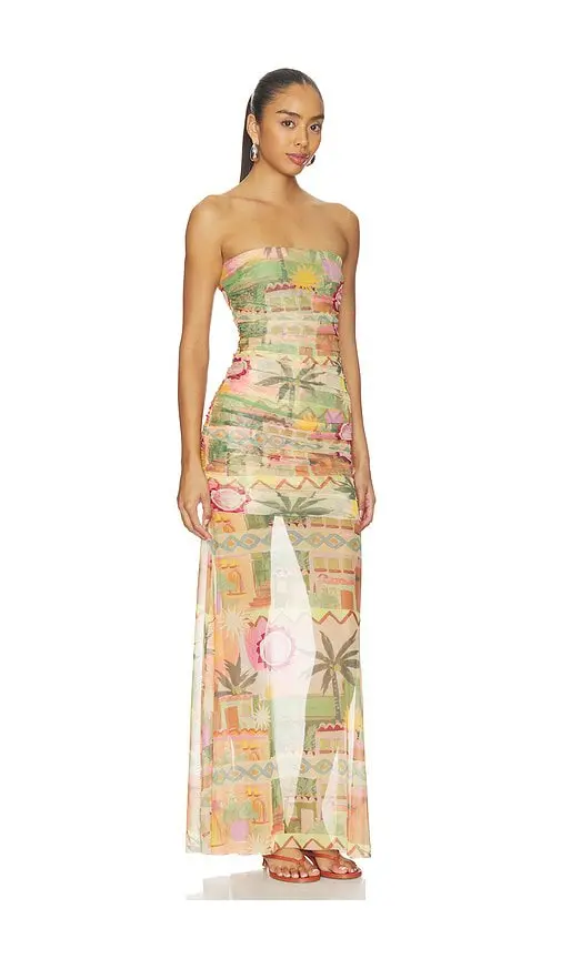 Amanda Uprichard Leo Maxi Dress In Peach