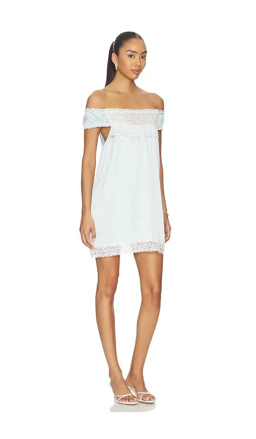 Frankies Bikinis Carlisle Silk Mini Dress In Baby Blue