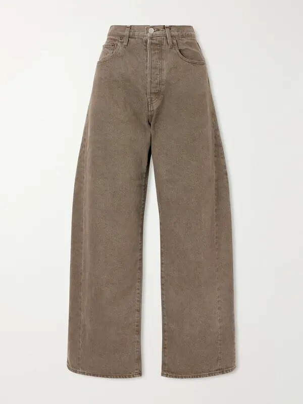 SSSTEIN Deformation High-rise Wide-leg Jeans - Army Green