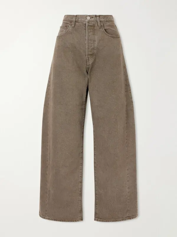 SSSTEIN Deformation High-rise Wide-leg Jeans - Green