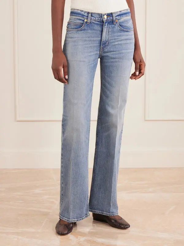 JAMIE HALLER Wide-leg Mid-rise Jeans