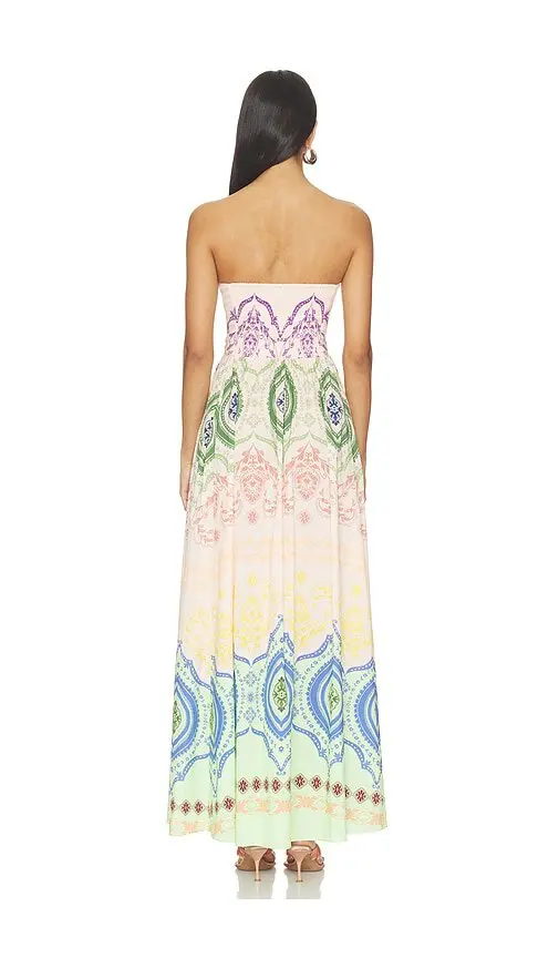 Misa Strapless Printed Maxi Dress