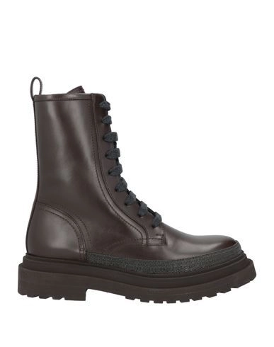 Brunello Cucinelli Ankle Boots Dark Size Leather - Brown
