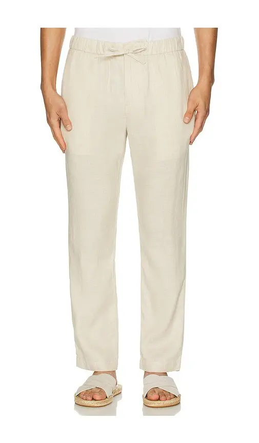 Frescobol Carioca Oscar Linen Chino Pant In Cream