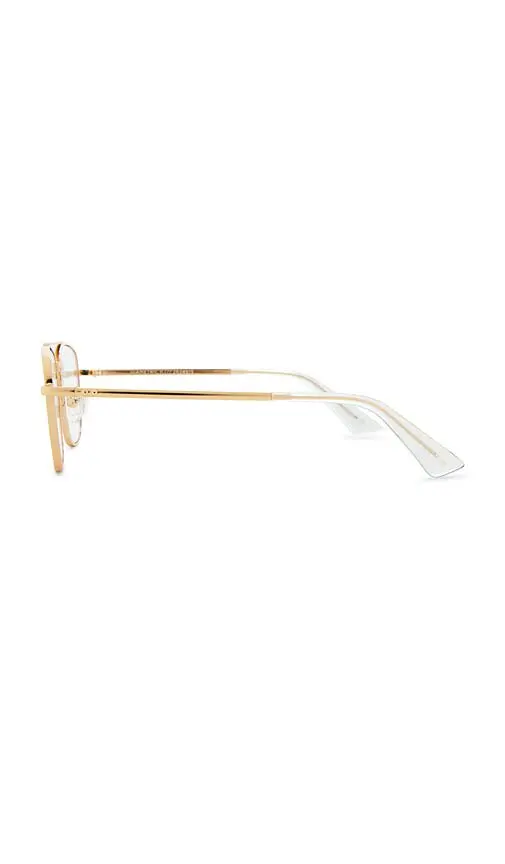 Le Specs Diametric Ii Blue Light Glasses In Metallic - Gold