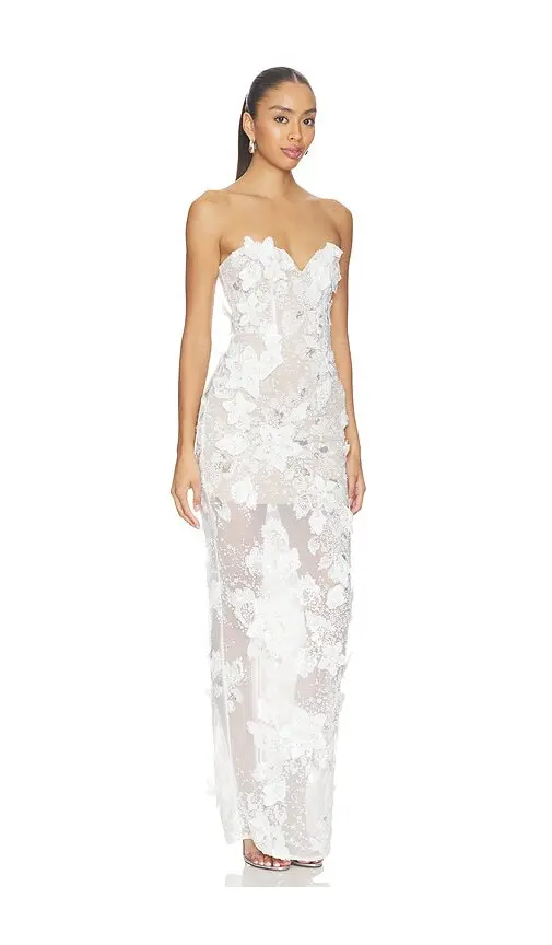 BRONX BANCO Dahlia Bridal Strapless Maxi Dress