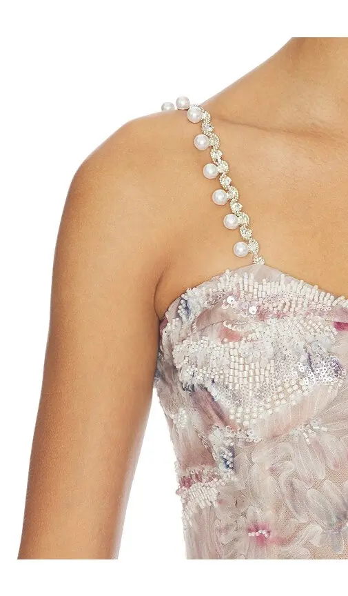 BRONX BANCO Eve Dahlia Maxi Dress With Straps In Blush