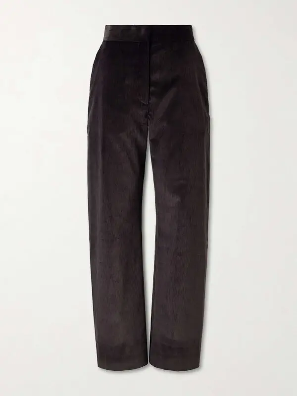 Studio Nicholson Grange Cotton-corduroy Wide-leg Pants - Dark Brown