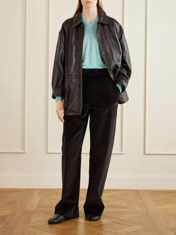 Studio Nicholson Grange Cotton-corduroy Wide-leg Pants - Dark Brown