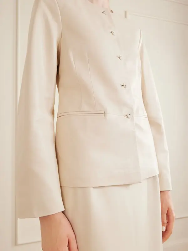 Loulou De Saison Adea Leather Jacket - Neutrals