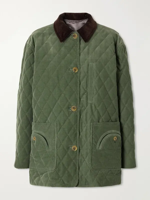 BLAZÉ MILANO Cotton-corduroy Matelassé Jacket - Green